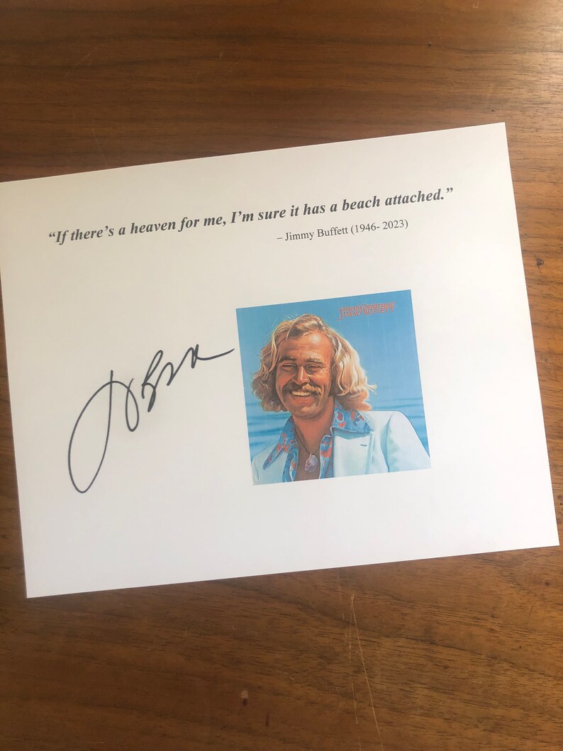 Jimmy Buffett Inspirational Quote Reprinted Autograph 8 X 10 - Etsy