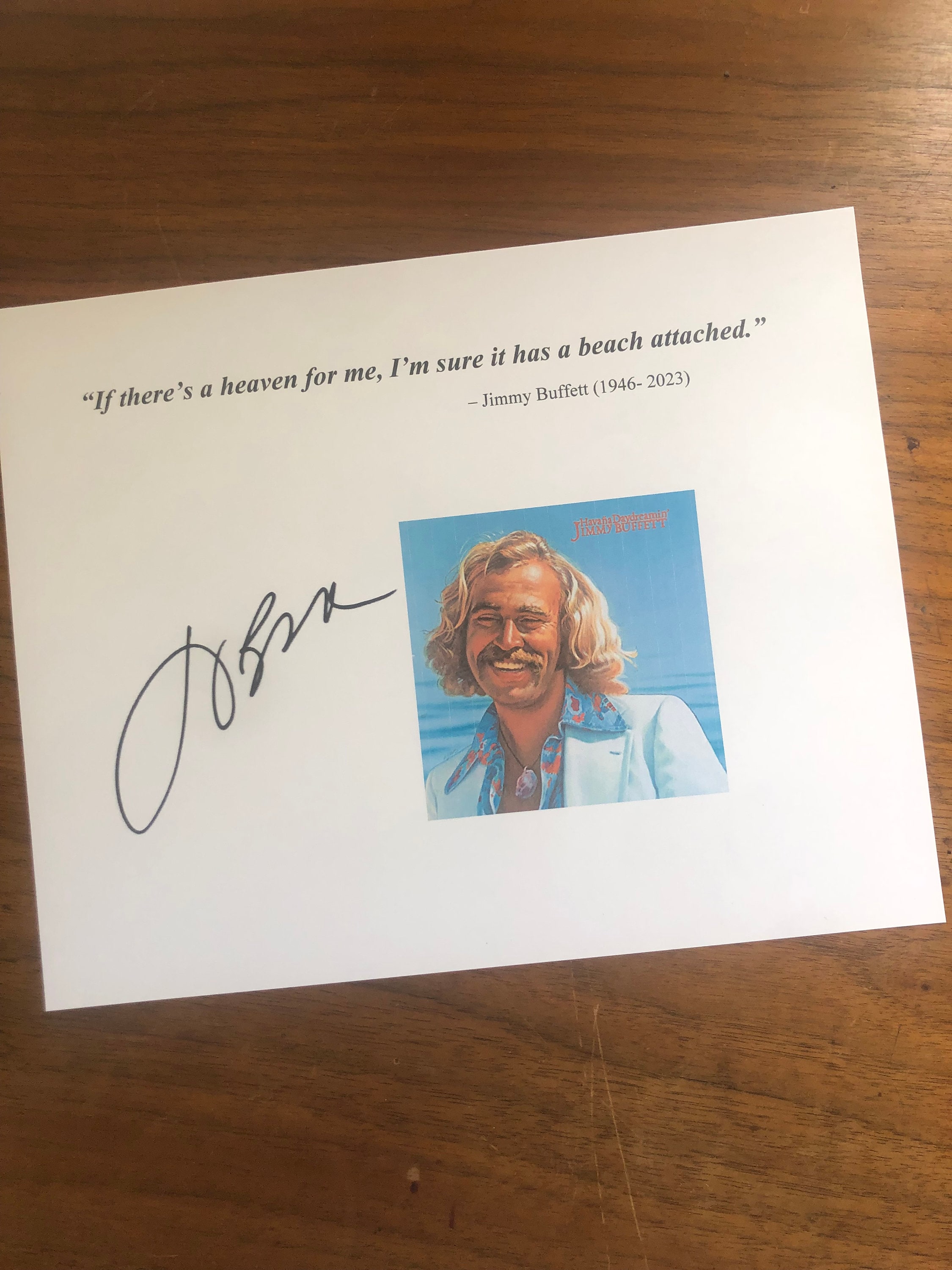 Jimmy Buffett Inspirational Quote Reprinted Autograph 8 X 10 - Etsy