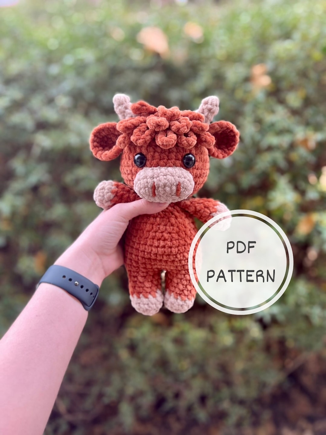 Crochet Highland Cow Amigurumi Pattern | Farm Animal Crochet Pattern ...