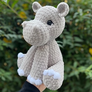 Crochet Sitting Hippo Amigurumi Pattern | Safari Animal Crochet Pattern ...