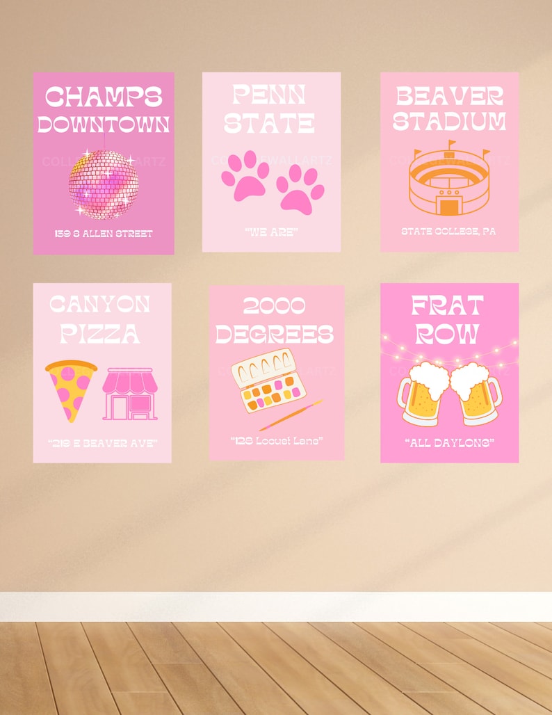 Penn State Wall Art College Dorm Apartment Decor Poster Downloads 6 - Etsy