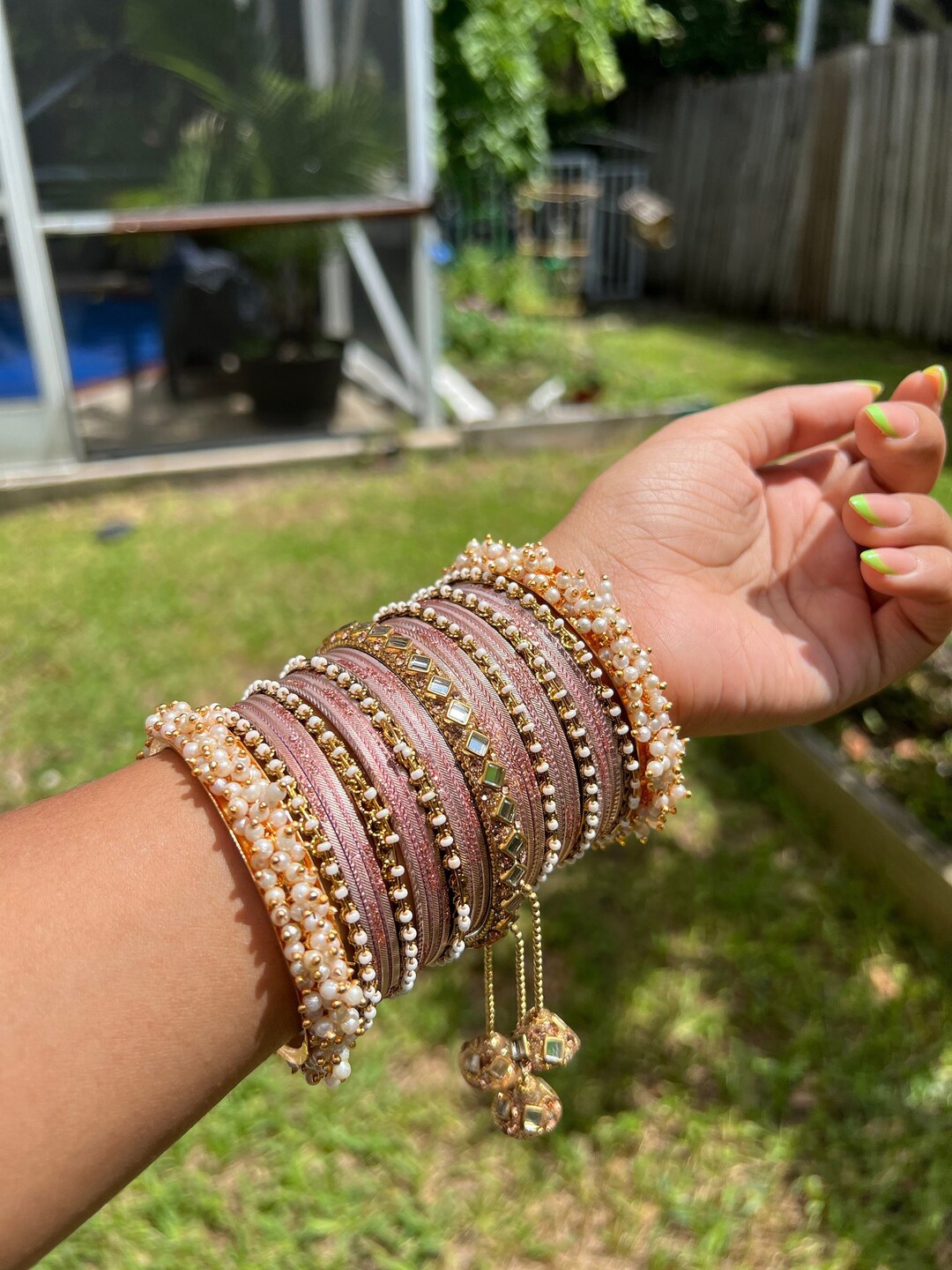Pink Indian Bridal Bangles Set | Pink Bangles for Mehendi, Nikkah ...