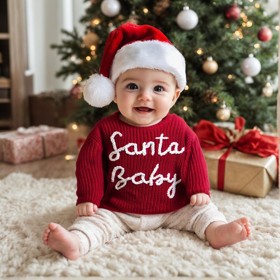 Personalized Baby Name Sweater,custom Christmas Baby Sweater With Name ...