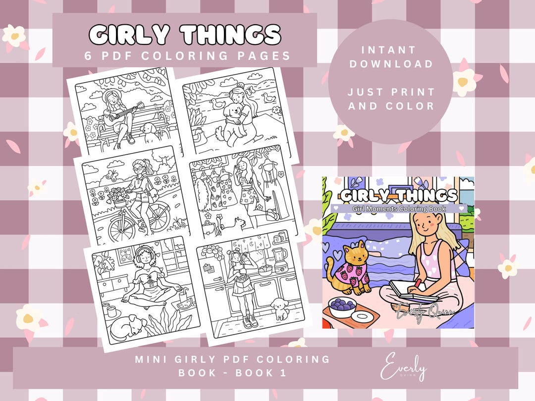 Bold Line Girl Moments Coloring Book | Easy & Relaxing | Coloring Fun ...