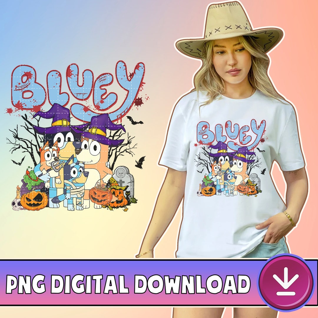 Bluey and Friends Halloween PNG Digital Bluey Horror - Etsy