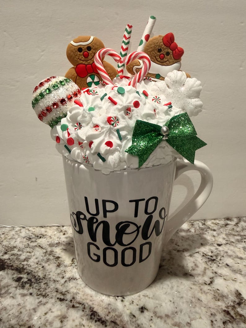 Faux Hot Chocolate Whipped Cream Candy Gingerbread Christmas Mug ...