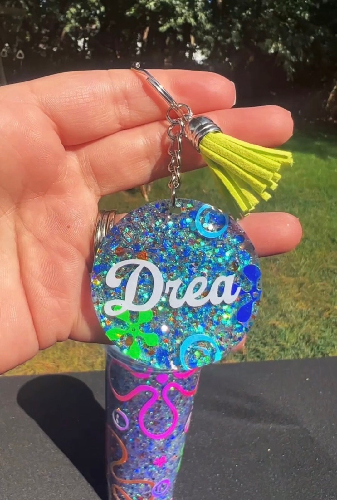 Personalized Underwater Sea Themed Acrylic Keychain With Tassel ...