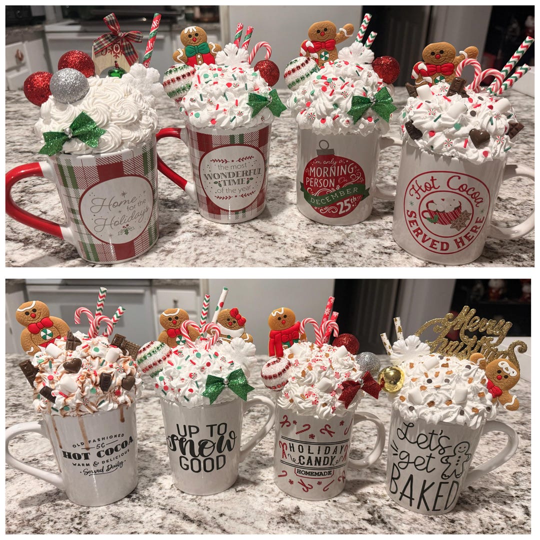 Faux Hot Chocolate Whipped Cream Candy Gingerbread Christmas Mug ...