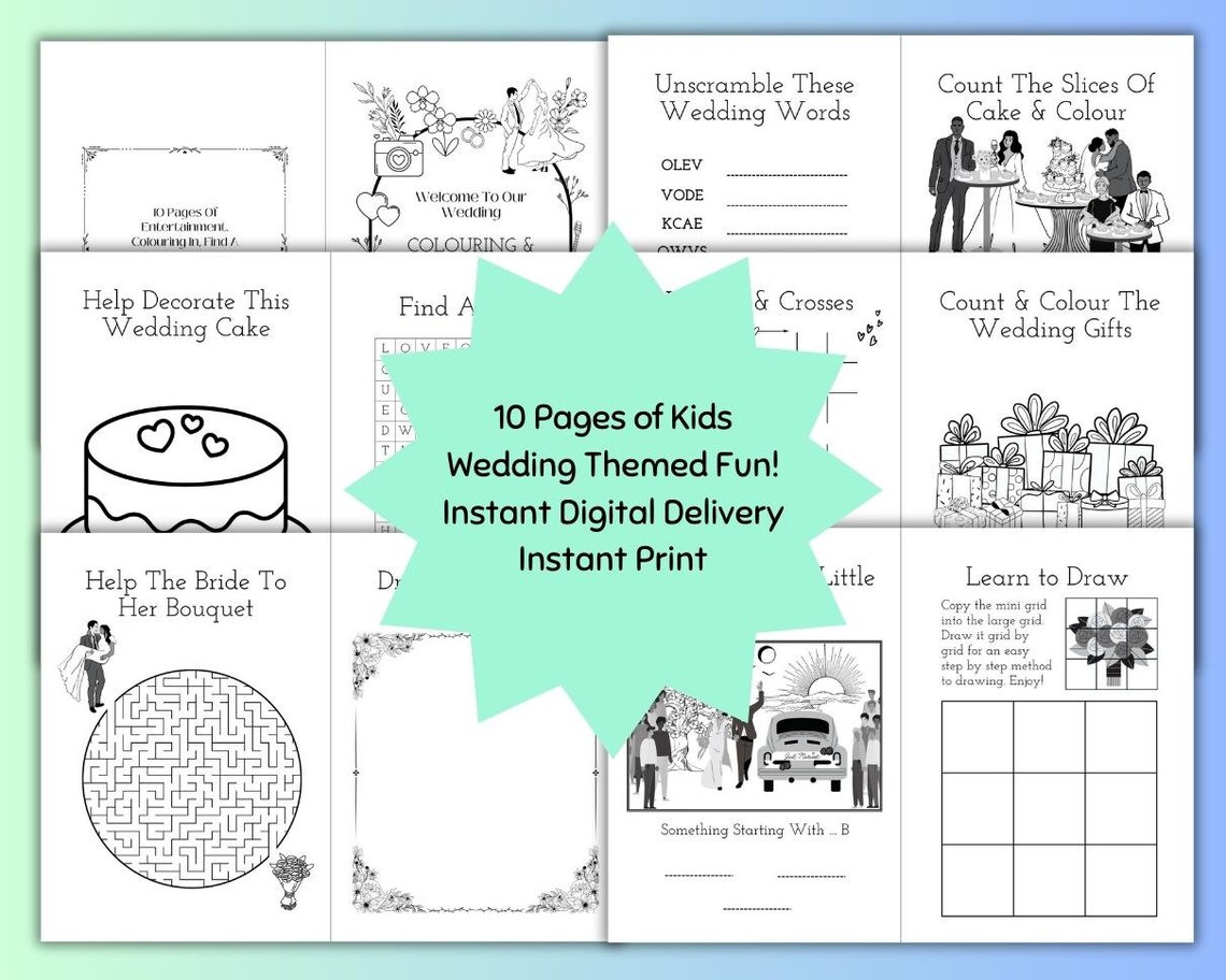 Personalised Wedding Activity | Printable - Instant Download | Kids ...