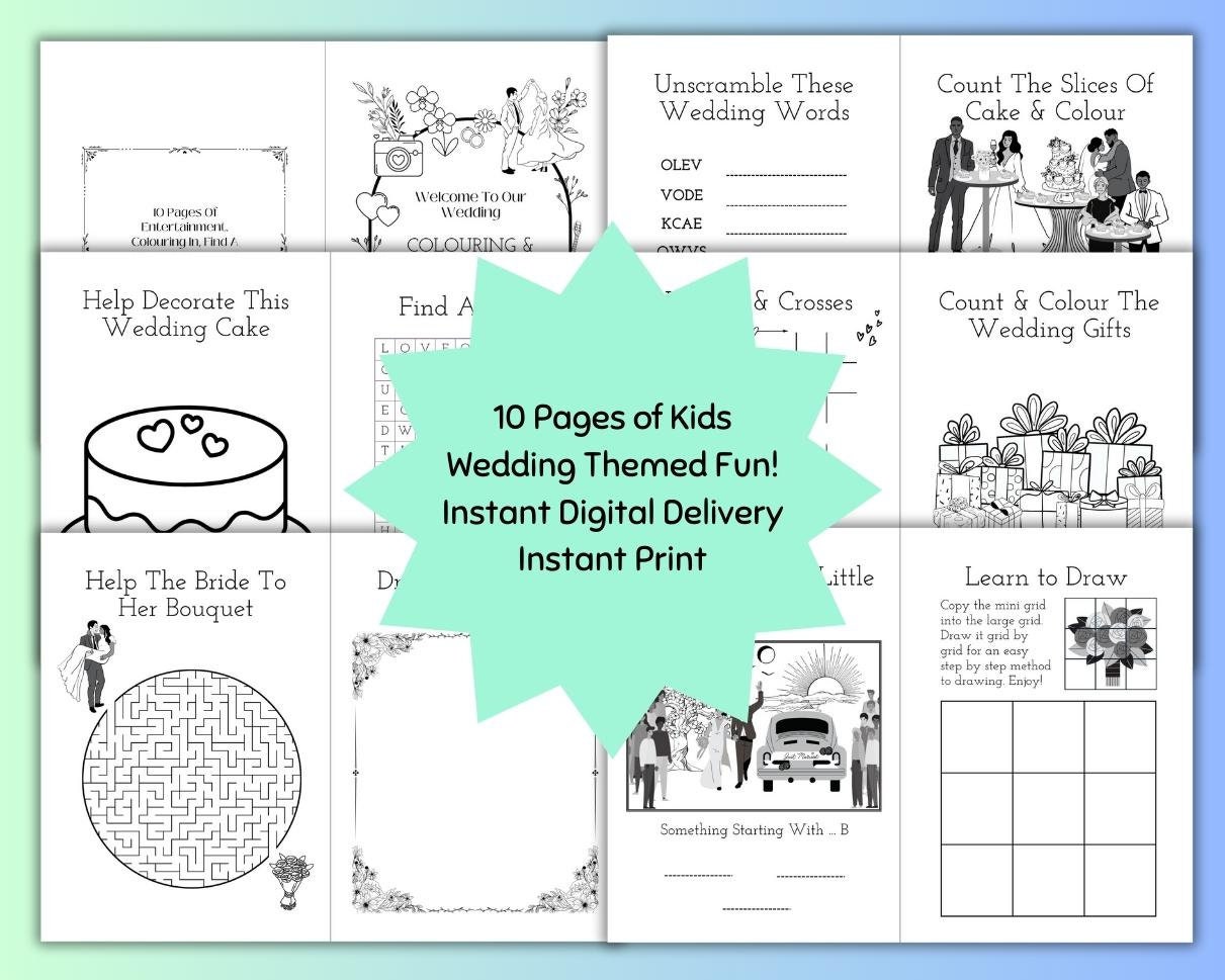 Personalised Wedding Activity | Printable - Instant Download | Kids ...