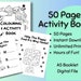 50 Page Printable Activities Booklet for Kids | Kids Activity Bundle ...
