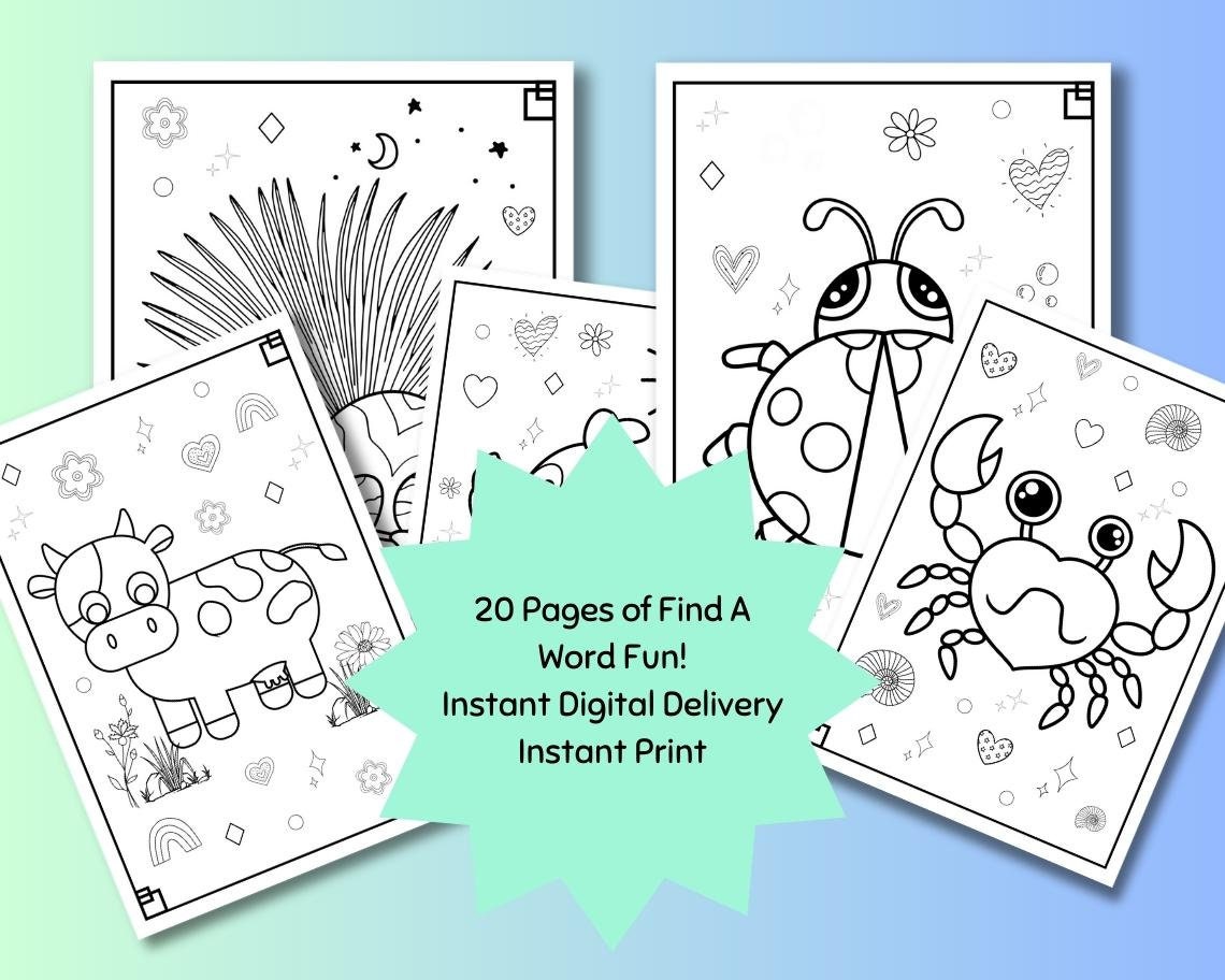 20 Printable Activities for Kids | Animal Colouring Activity Bundle ...
