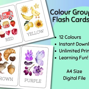 Colour Flashcards| Natural Colour Flashcards | Vocabulary | Montessori ...