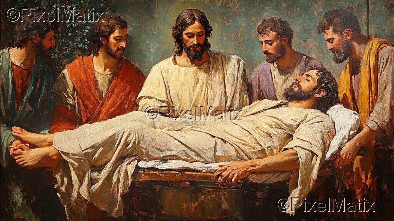 Jesus Healing the Paralytic: Oil Painting - Digital Download - Etsy