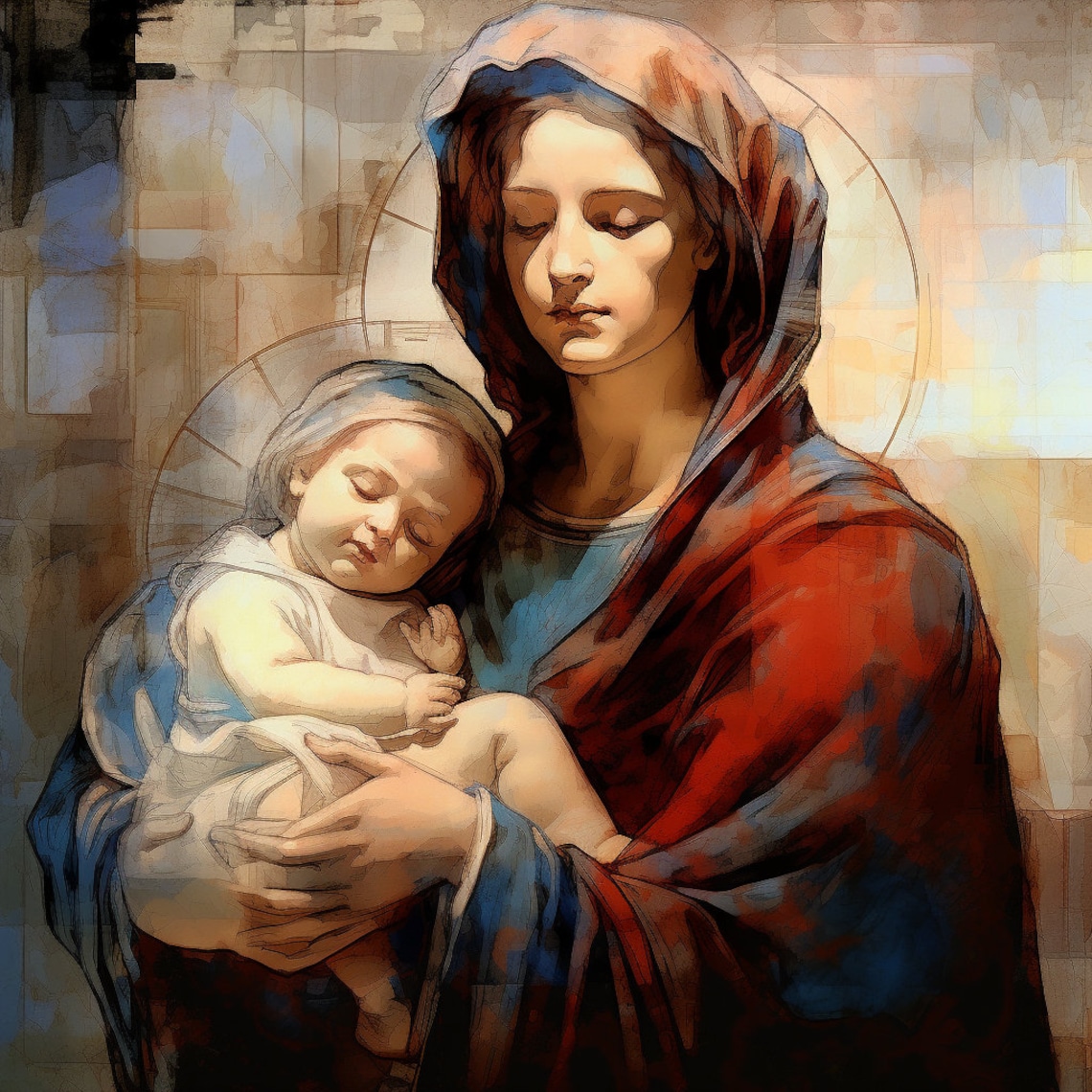 Madonna - Holy Mother and Child - Collection (set of 5 Cards) Featuring ...