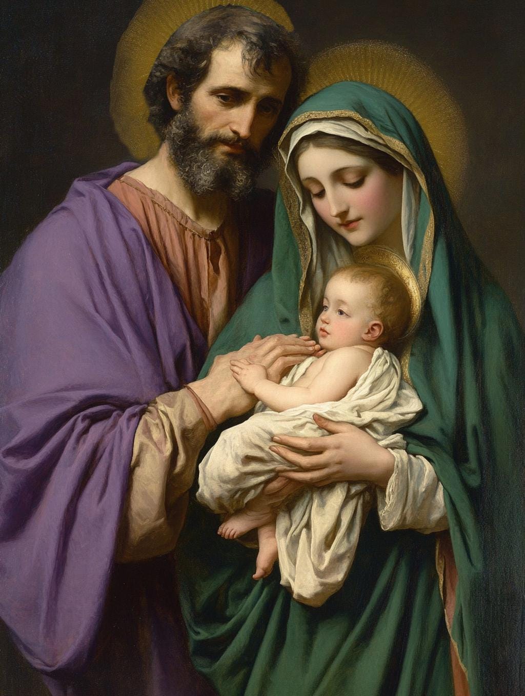 Holy Family - Jesus, Mary, and Joseph (set of 2 Paintings) - Digital ...