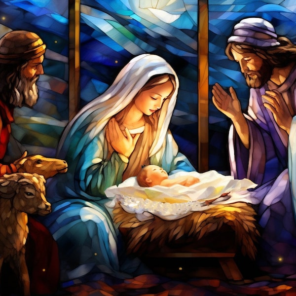 Manger Scene Painting - Etsy