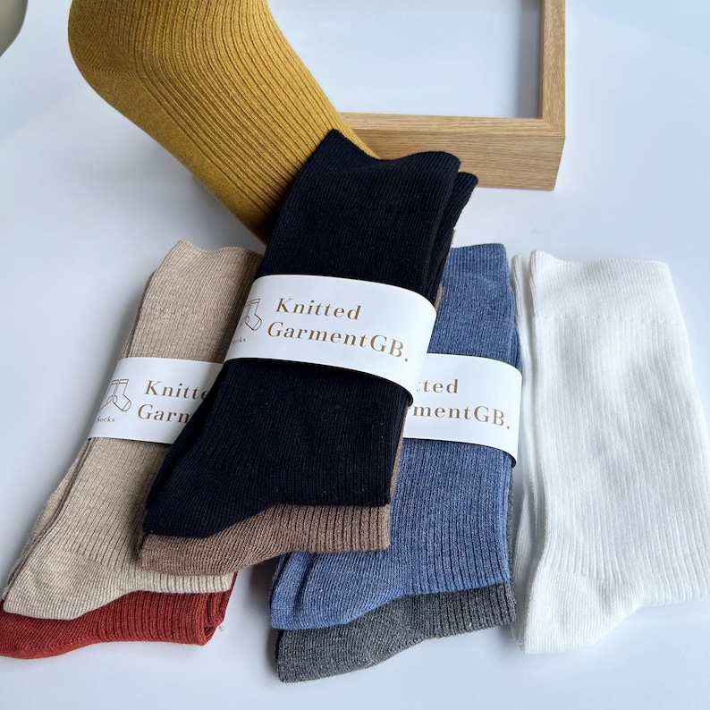 Solid Color Cotton Socks: Women's British Style Fall Casual Socks ...