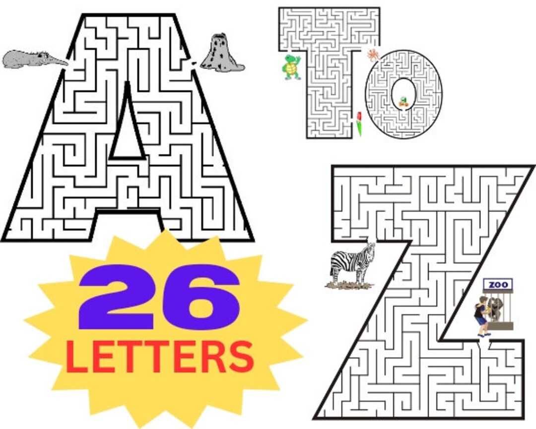 High Quality Maze Book for Kids, Letter Maze Puzzle Game Book, A to Z ...