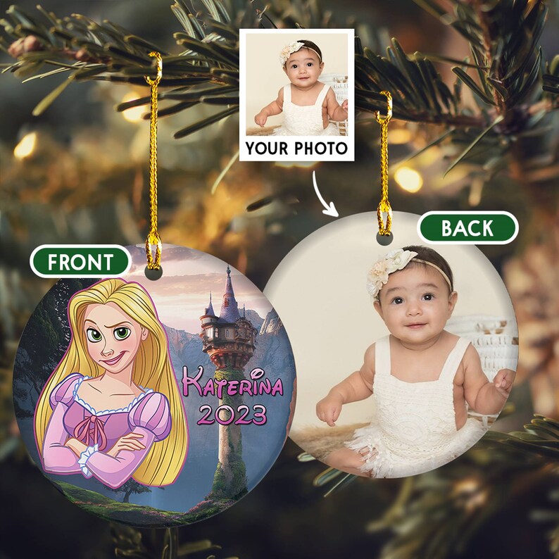 Personalized Name Photo Rapunzel Princess Birthday First Xmas - Etsy