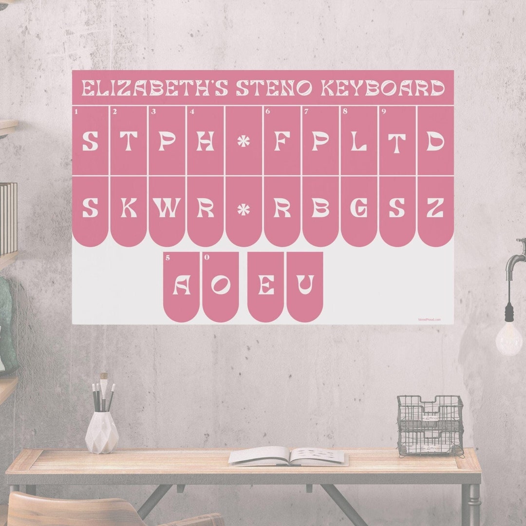 Personalized Steno Keyboard Poster for Home Office, Gift for Court ...