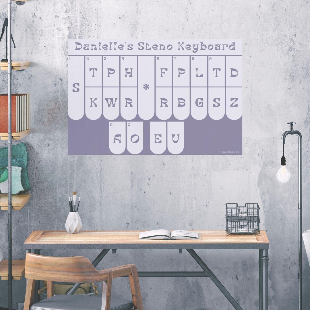 Personalized Steno Keyboard Poster for Home Office, Gift for Court ...