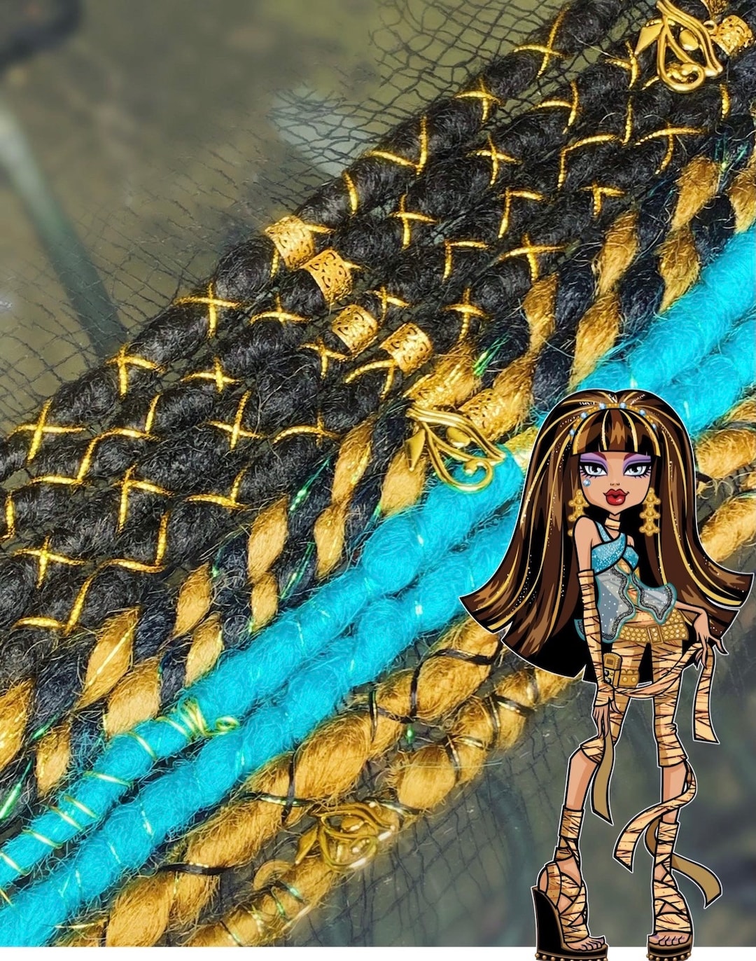 Monster High Inspired Dreadlock Extensions (cleo De Nile) - Etsy