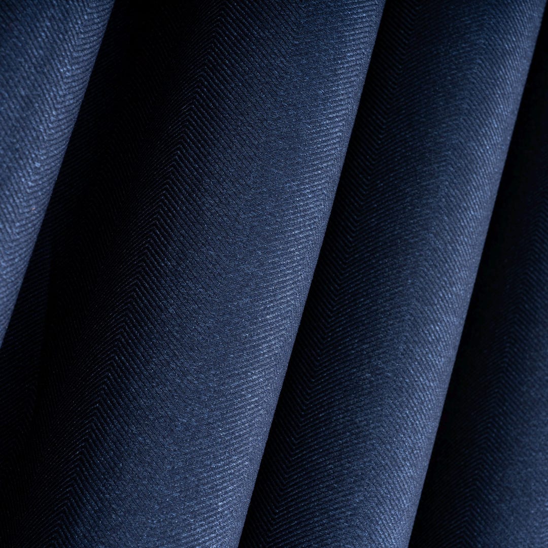 100% Blackout Herringbone Linen Curtains for Back Tab, Grommet, Rod ...
