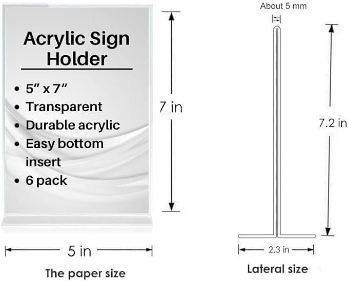 Acrylic Table Sign Holders: 5x7" Wedding & Event Display (set of 6) - Etsy