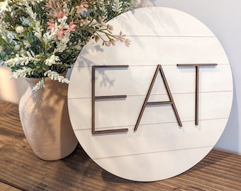 EAT Sign Blocks Country Kitchen Home Decor Farmhouse Pantry Restaurant ...