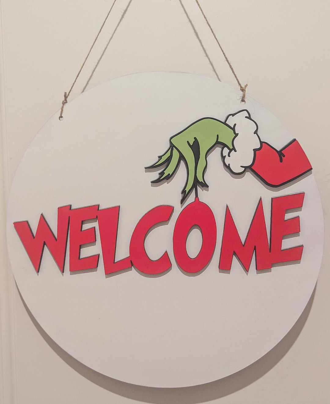 Welcome Grinch Door Sign or Welcome Grinches Wooden Laser Cut - Etsy