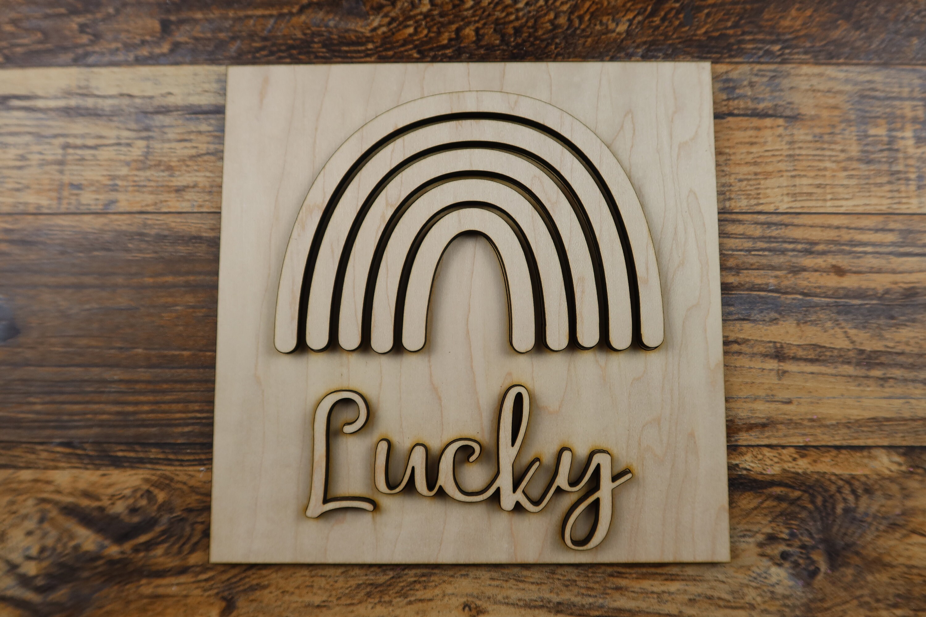 St. Patrick's Day Lucky Rainbow 8 X 8 Wooden Sign or Craft Kit - Etsy