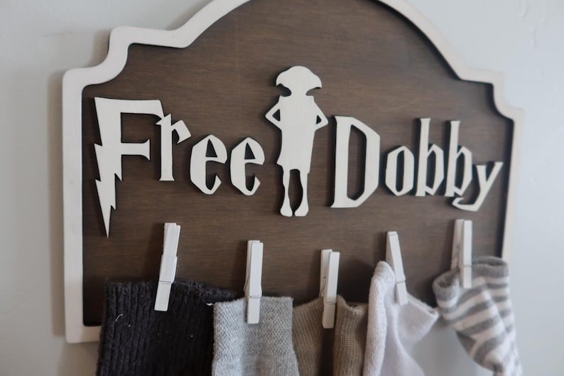 Free Elf Sock Sign Wizarding World Bookish Wooden Laser Cut - Etsy