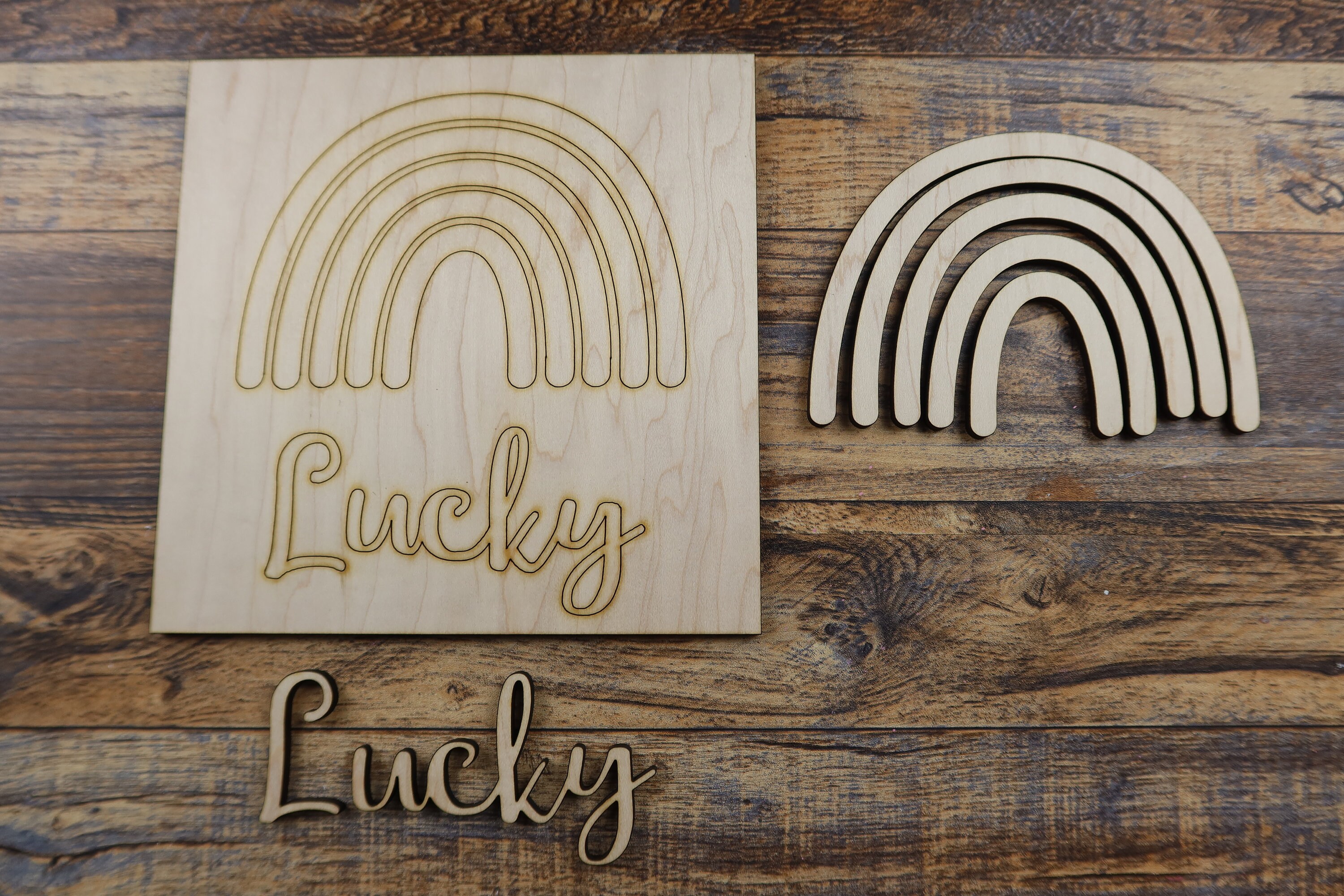 St. Patrick's Day Lucky Rainbow 8 X 8 Wooden Sign or Craft Kit - Etsy