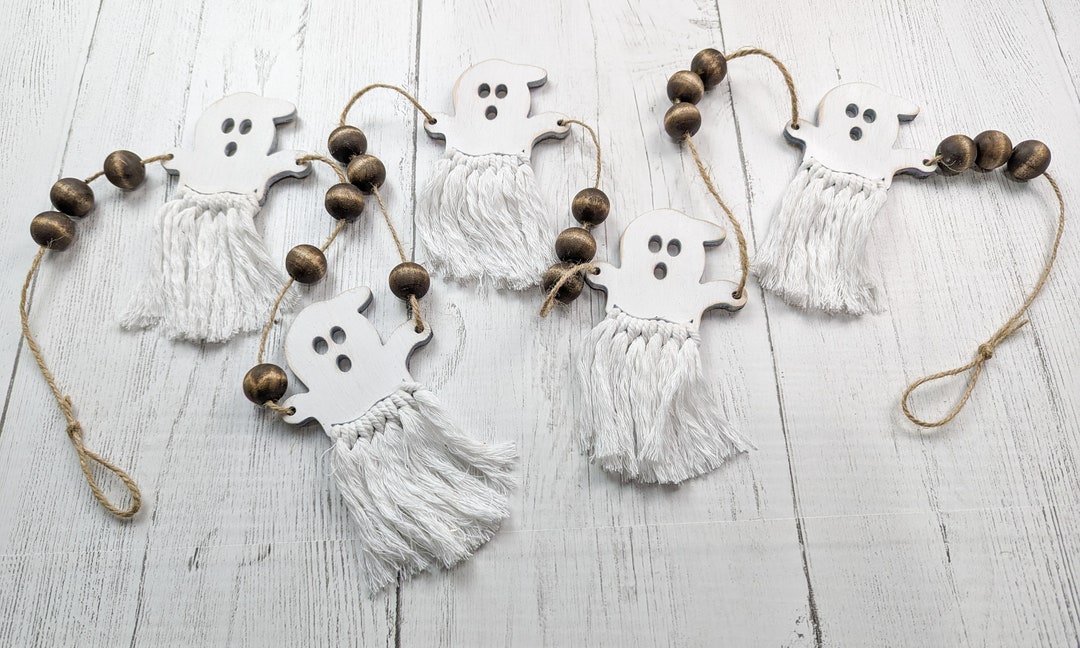 Ghost Garland With Macrame Skirts or Craft Kit - Etsy