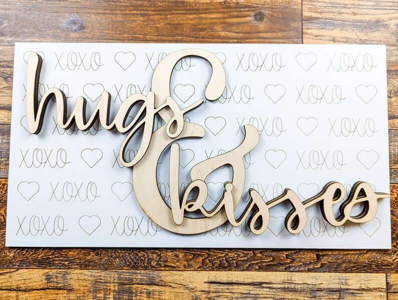 Hugs and Kisses Sign or Craft Kit - Etsy