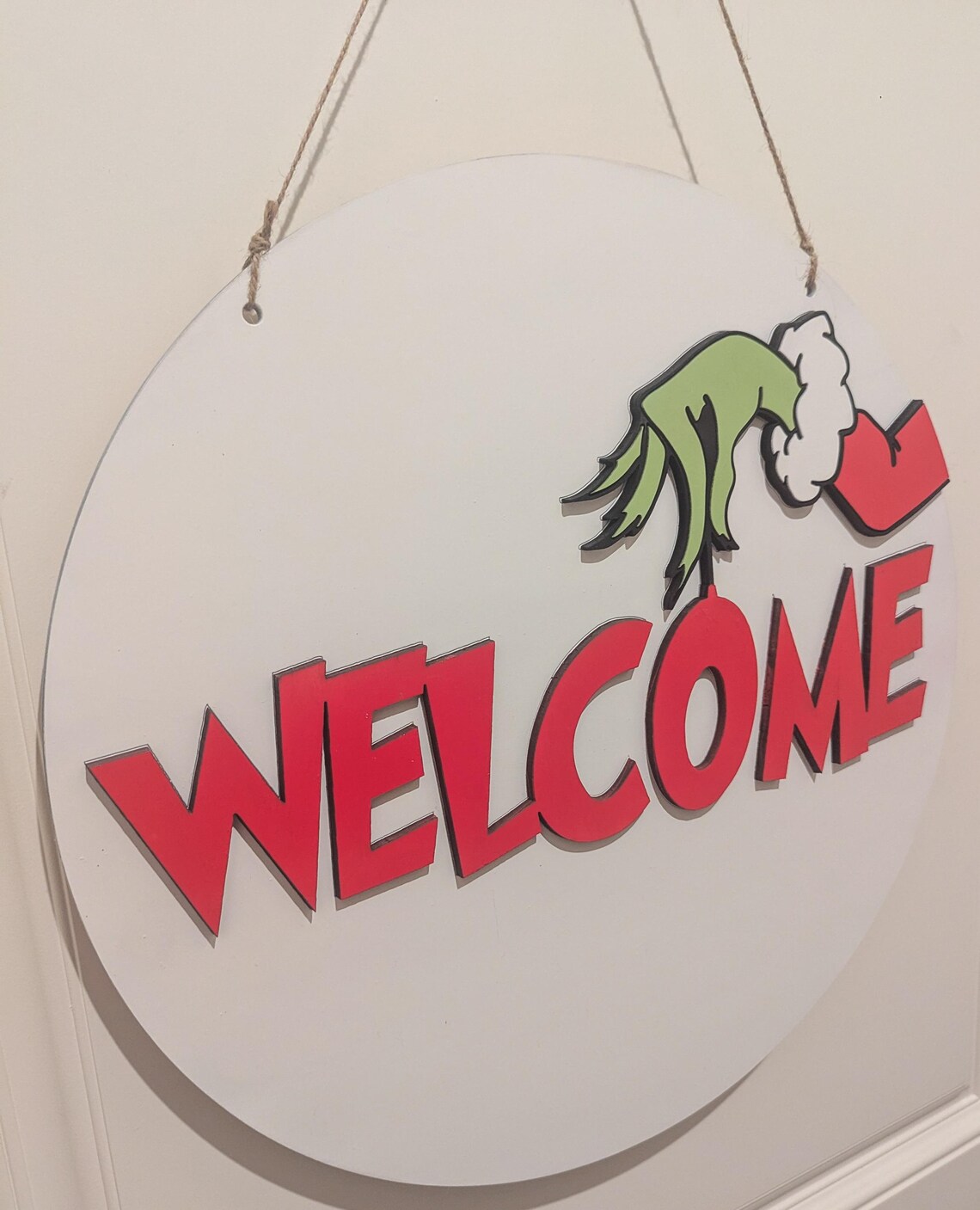 Welcome Grinch Door Sign or Welcome Grinches Wooden Laser Cut - Etsy