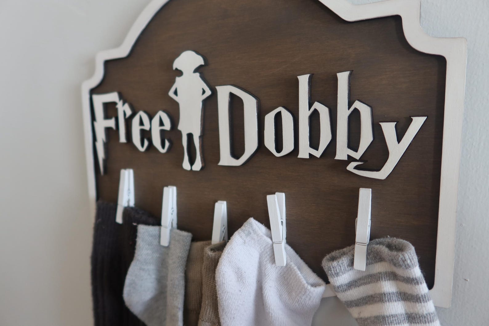 Free Elf Sock Sign Wizarding World Bookish Wooden Laser Cut - Etsy