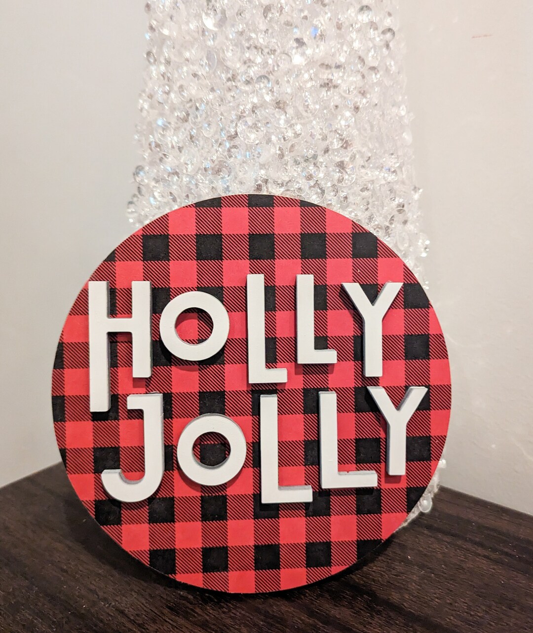 Holly Jolly Circle Sign or Craft Kit - Etsy