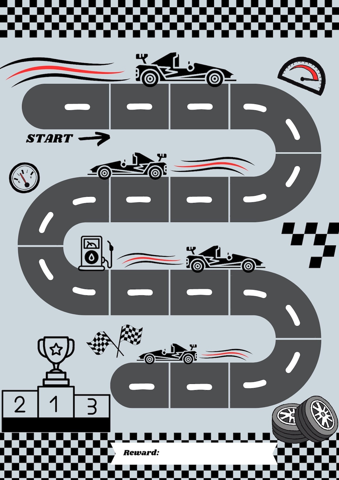 Reward Table Race Cars Racetrack - Etsy