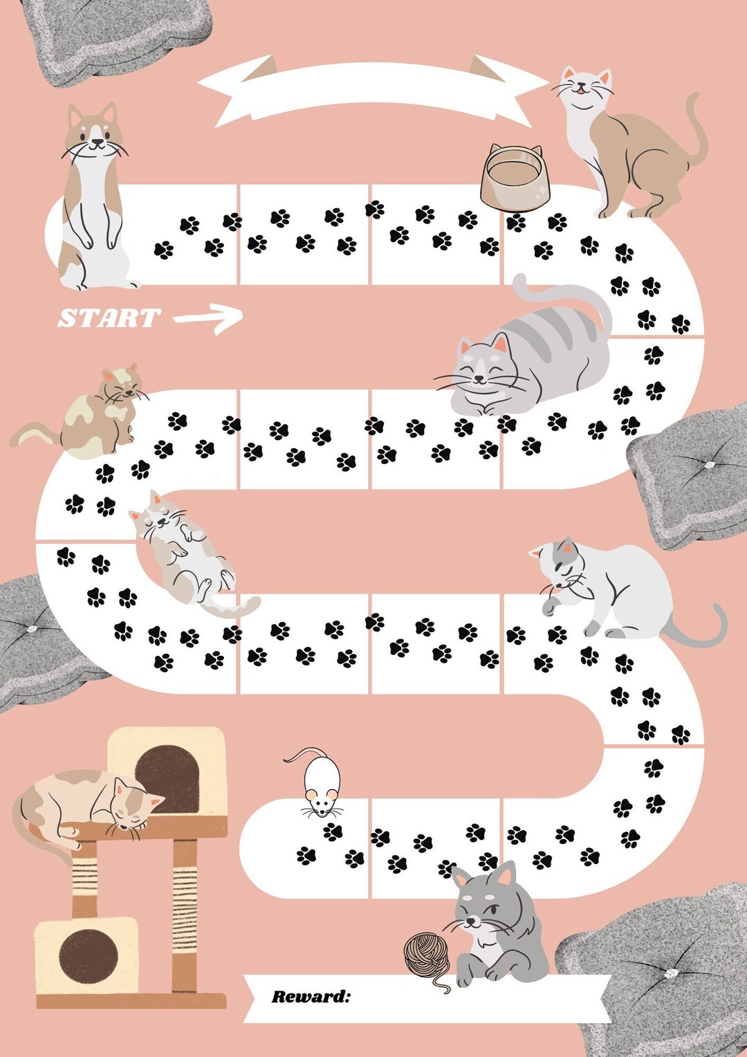 Cat Reward Chart Cute - Etsy UK