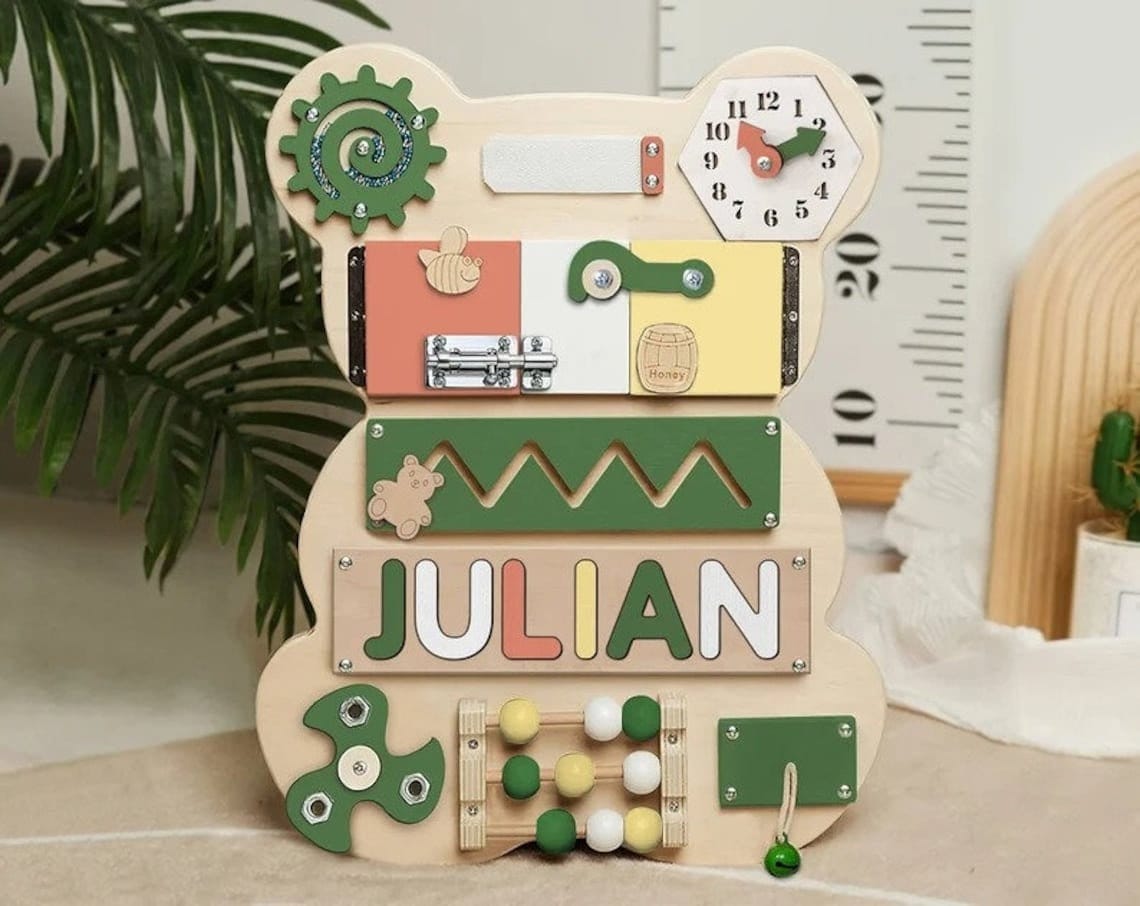 Custom Busy Board For Kids, Activity Board, Sensory Toys, 1 Year Old ...