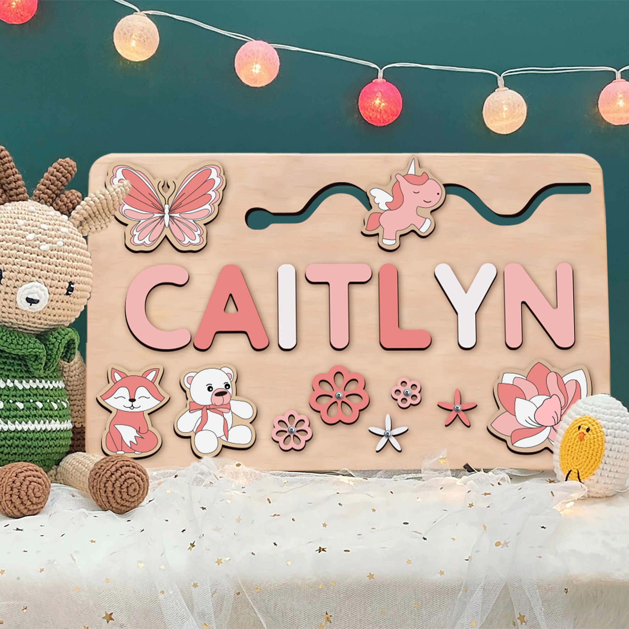 Custom Handmade Name Puzzle Busy Board, Personalized Birthday Gift for ...