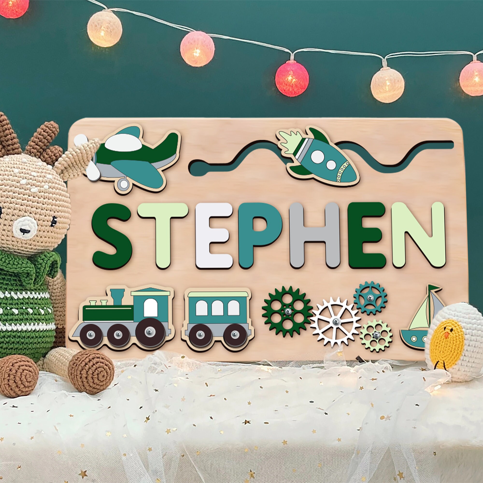 Custom Handmade Name Puzzle Busy Board, Personalized Birthday Gift for ...