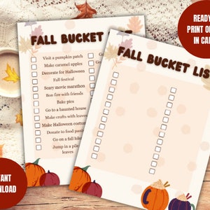 Fall Bucket List Printable Editable Fall Bucket List Bucket - Etsy