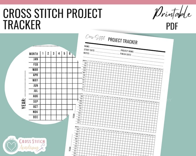 PRINTABLE Cross Stitch Project Tracker PDF, Cross Stitching Tracker ...