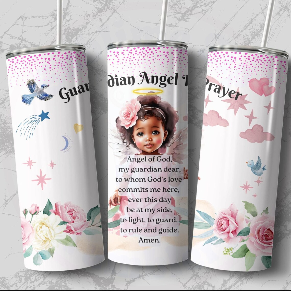 Guardian Angel 20 Oz Skinny Tumbler Sublimation Design Pack - Etsy