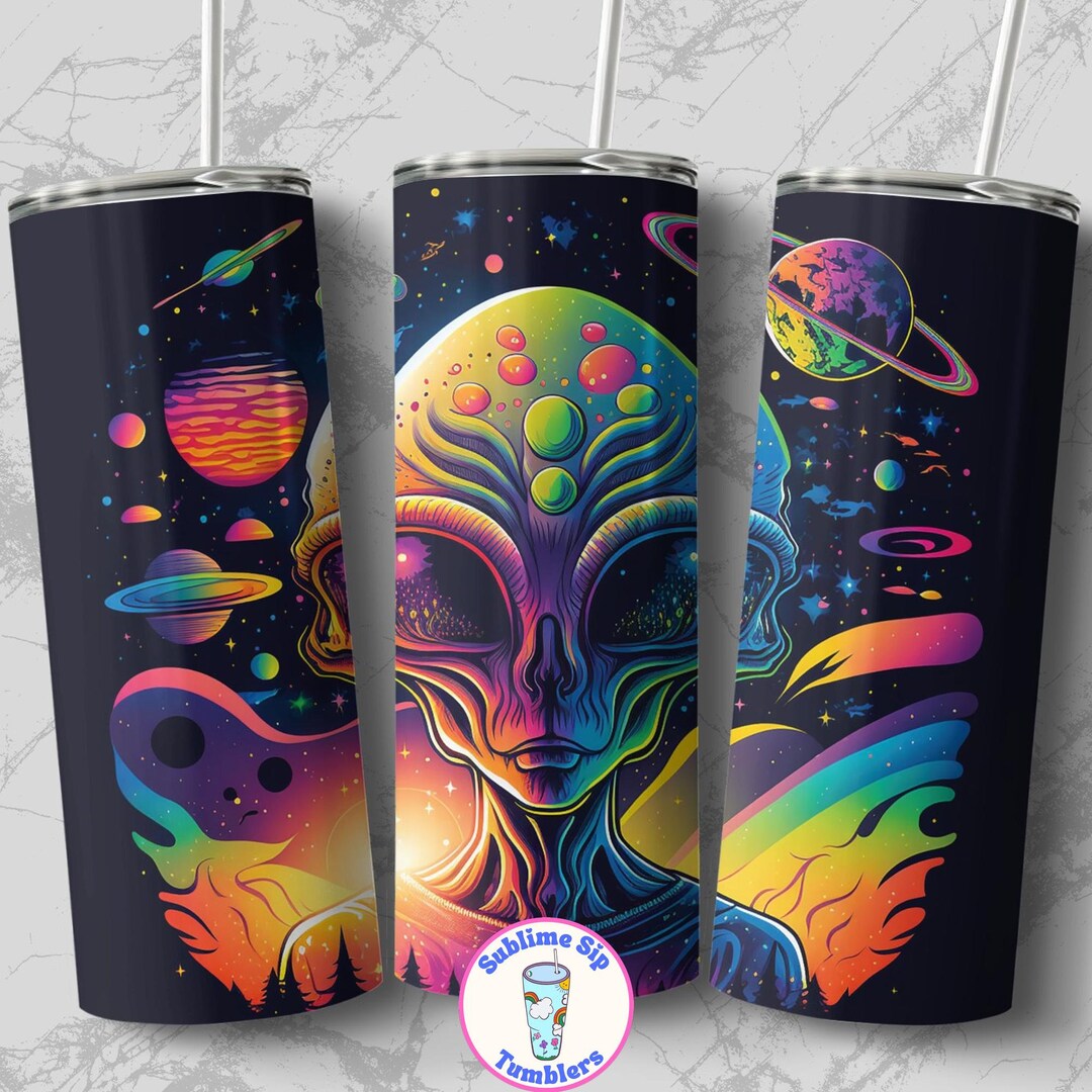 Alien Tumbler Wrap 20 Oz Skinny Tumbler Sublimation Design Pack ...