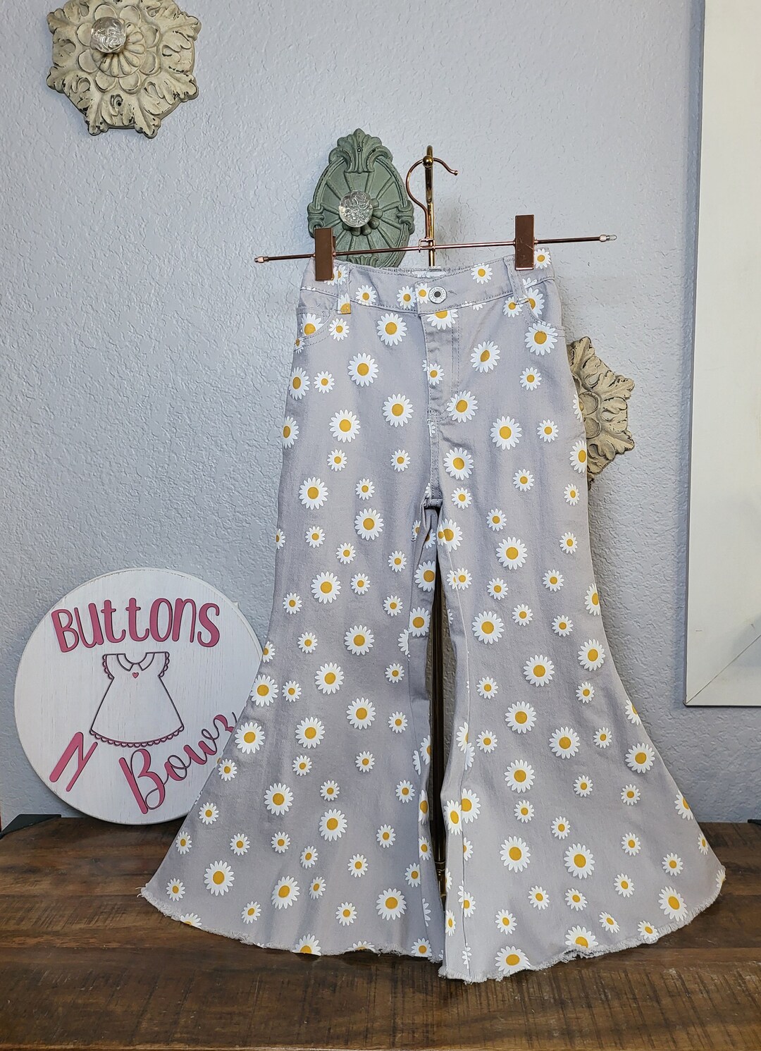 Daisy Print Bell-bottoms - Etsy