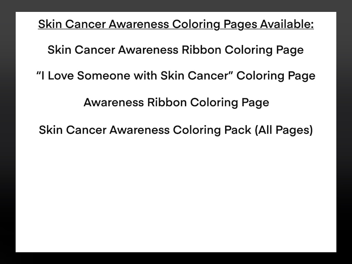 Skin Cancer Awareness Ribbon Coloring Page for Kids and Adults Instant ...